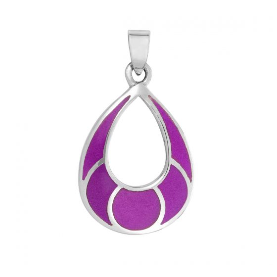 Beautiful Purple Shell Pendant - Silver Jewellery Cavern