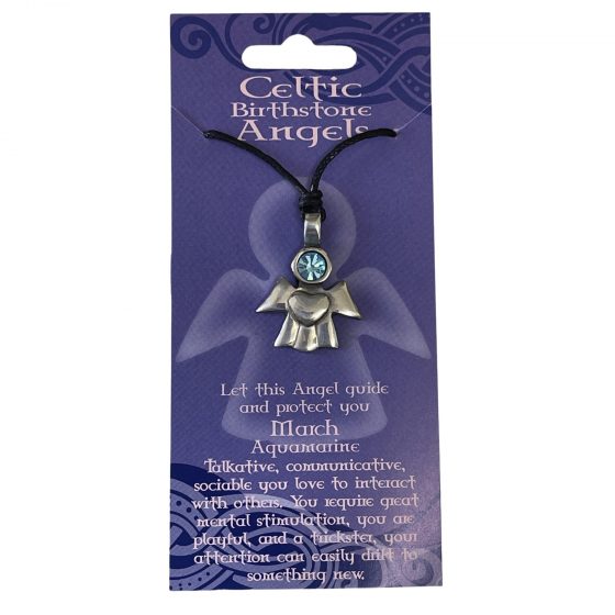 March Birthstone Angel Necklace » Silver Jewellery Cavern Wholesale