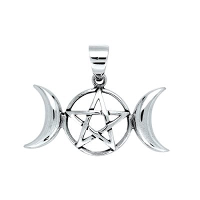 Pentagram Triple Moon Pendant