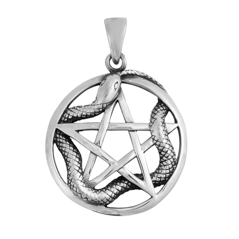 Entwined Snake Pentagram Pendant » Silver Jewellery Cavern Wholesale
