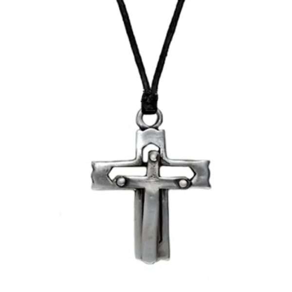 Pewter Cross Necklace 20 - Silver Jewellery Cavern
